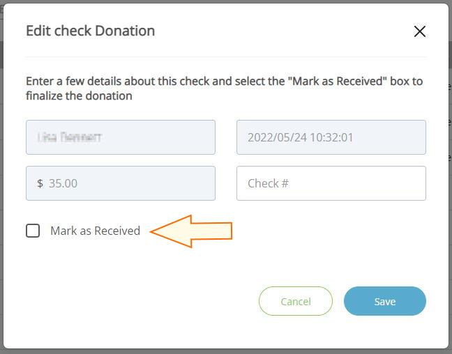 Mark Check Donations as Received – DoJiggy Knowledge Base